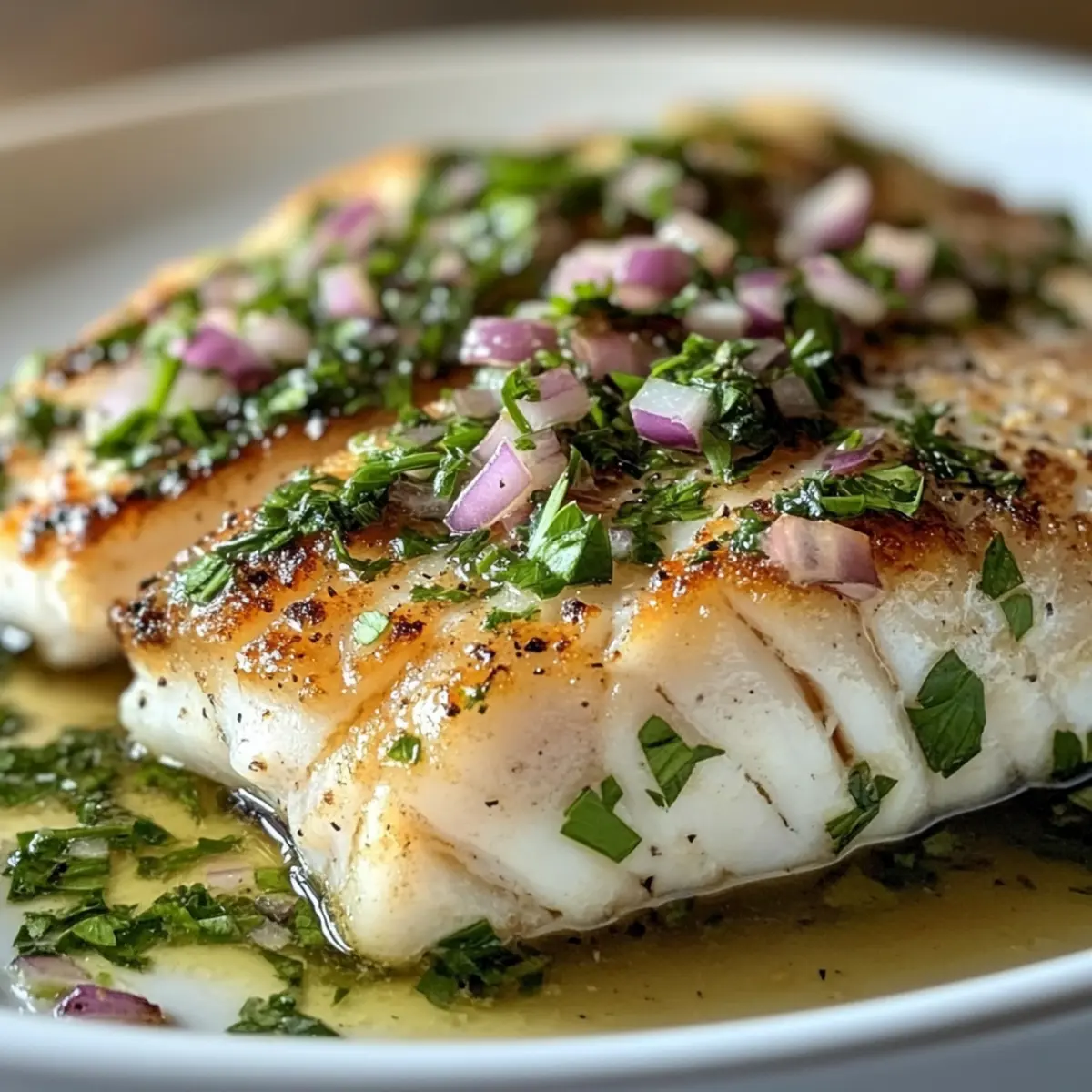 Easy Grilled Fish with Caper and Red Onion Dressing Delight