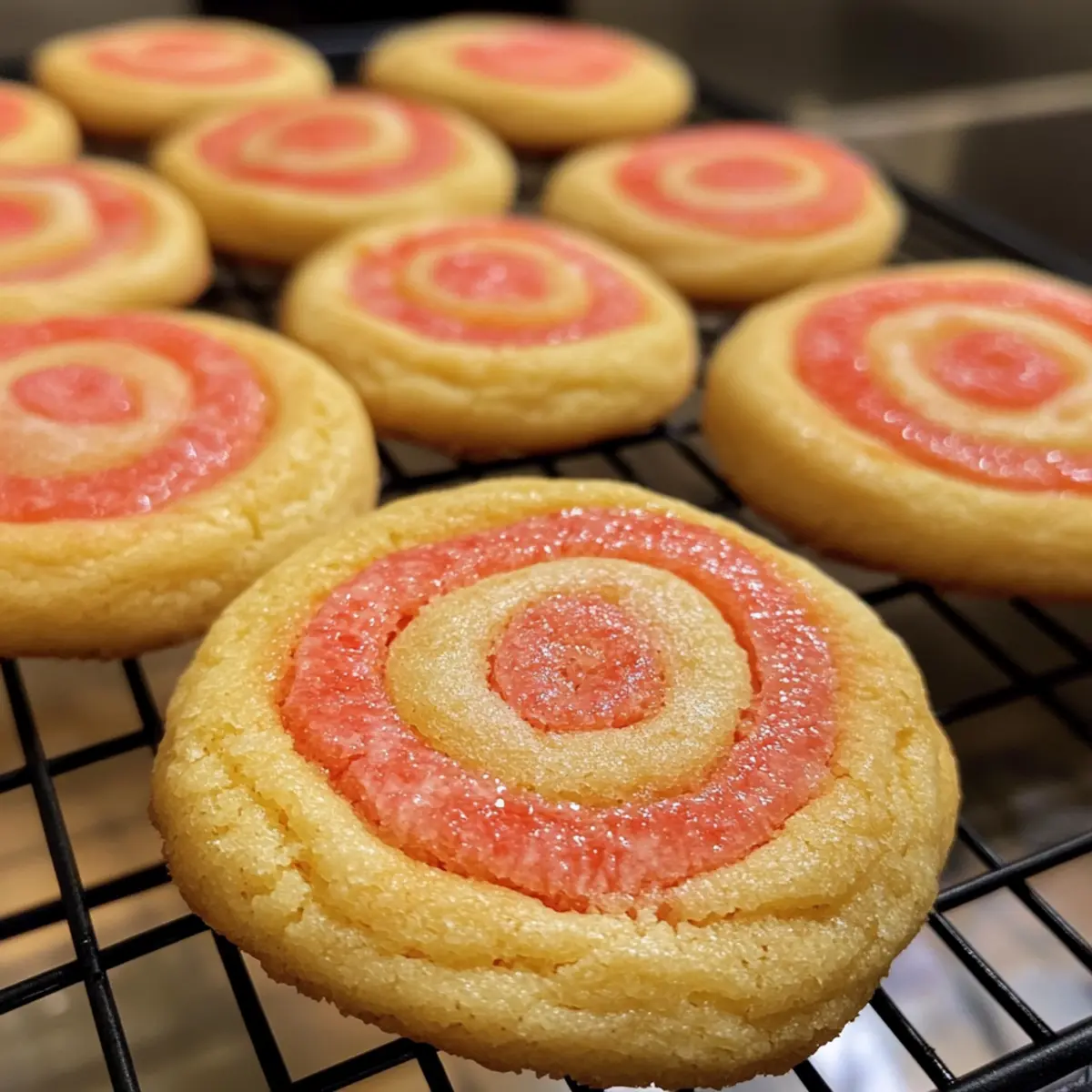 Irresistible Strawberry Rhubarb Swirl Sugar Cookies
